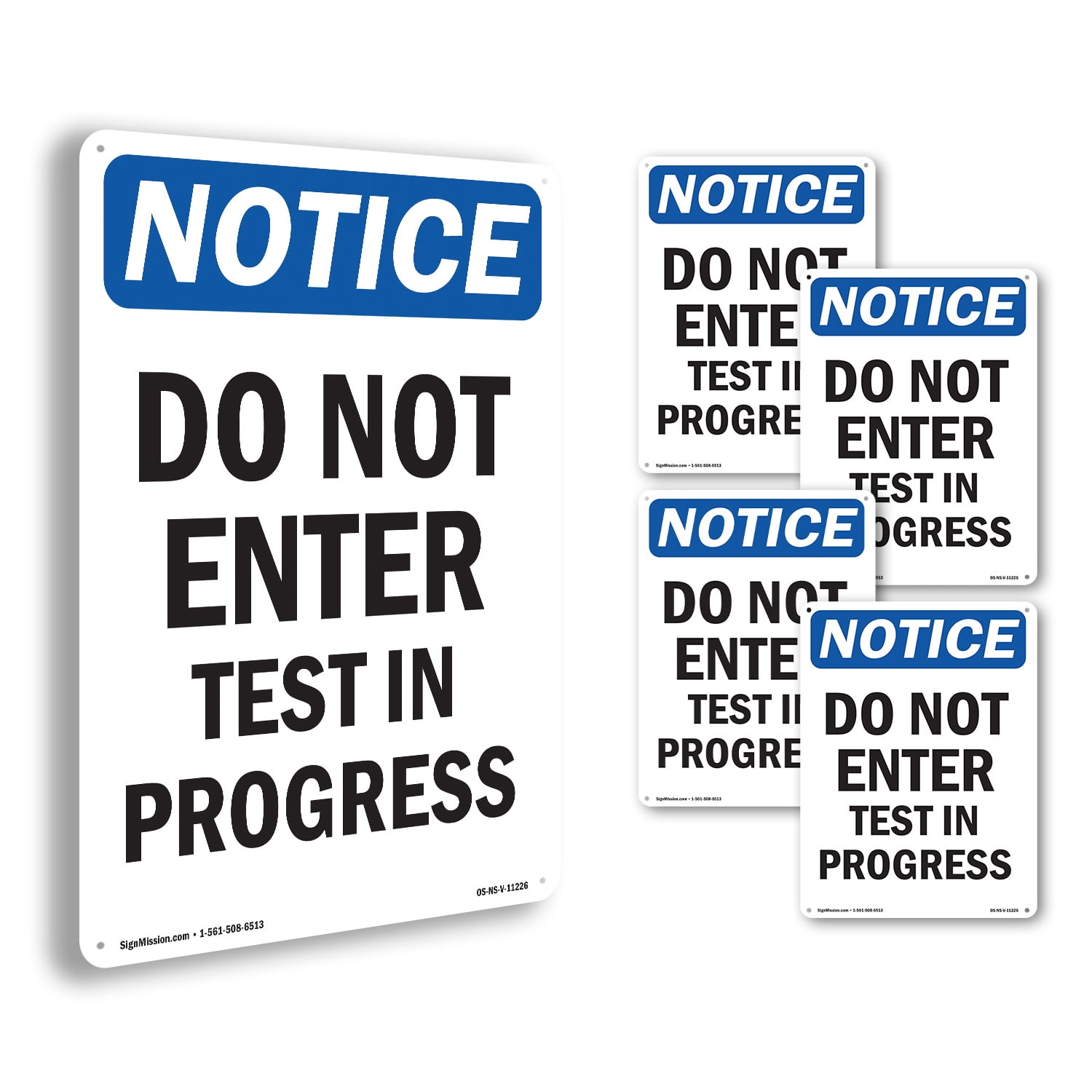 Do Not Enter Test In Progress OSHA Notice Rigid Plastic Sign 24 Inch x ...