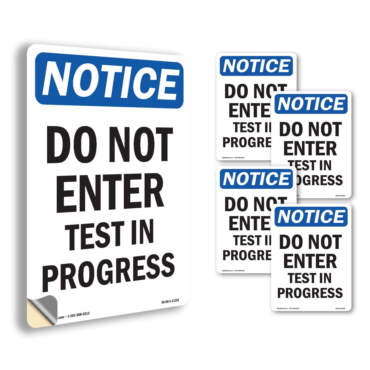 Do Not Enter Test In Progress OSHA Notice Vinyl Decal Label 14 Inch x ...