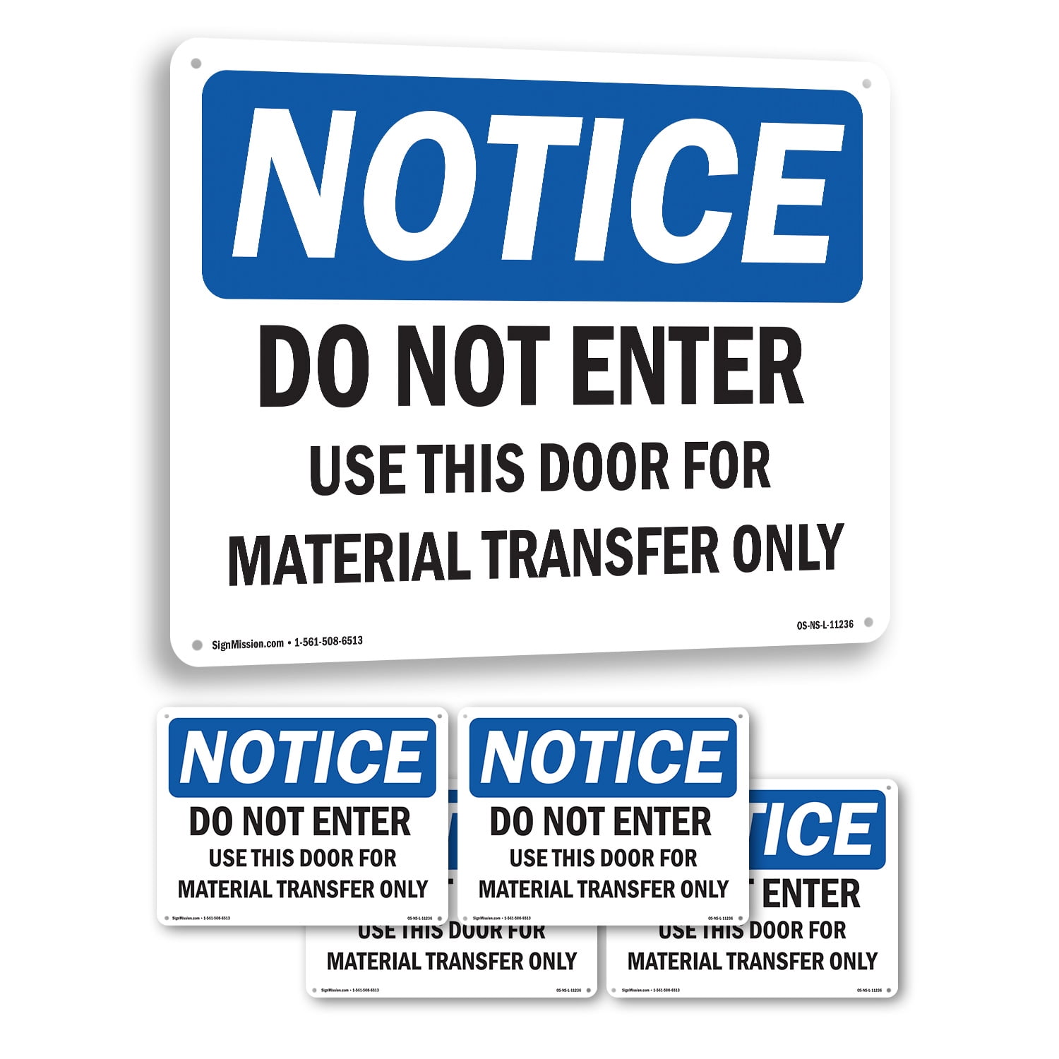 Do Not Enter Use This Door For Material OSHA Notice Rigid Plastic Sign ...