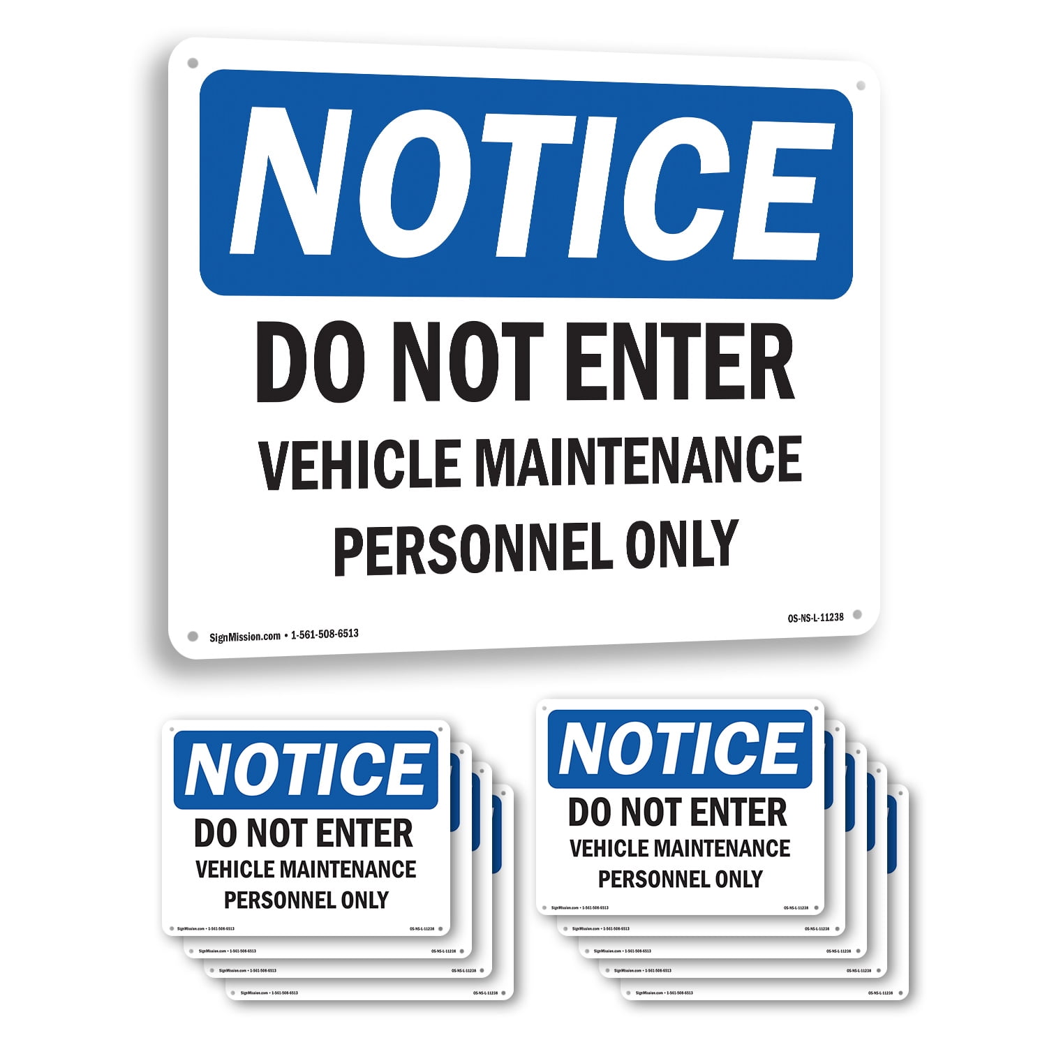 Do Not Enter Vehicle Maintenance Personnel Only OSHA Notice Aluminum ...