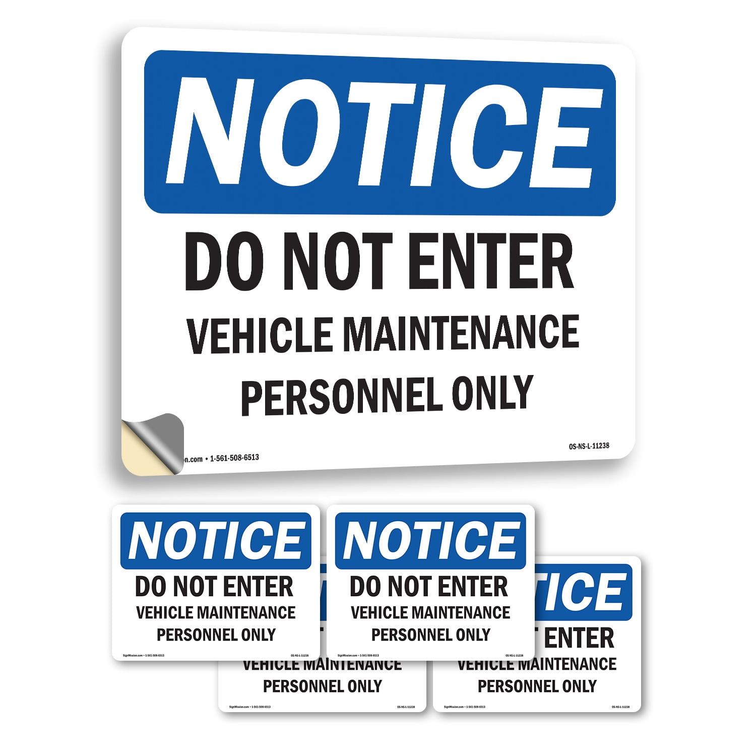 Do Not Enter Vehicle Maintenance Personnel Only OSHA Notice Vinyl Decal ...