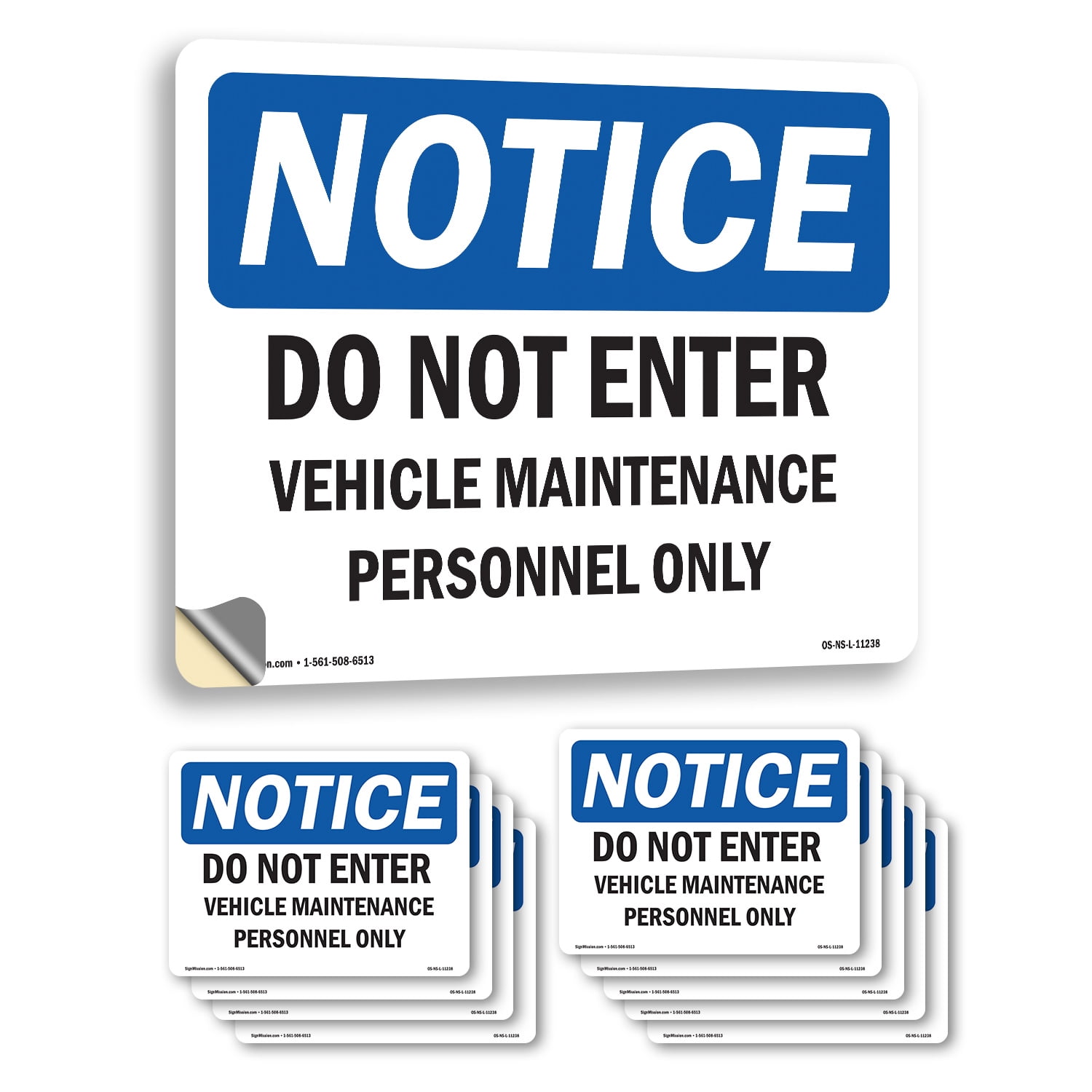 Do Not Enter Vehicle Maintenance Personnel Only OSHA Notice Vinyl Decal ...