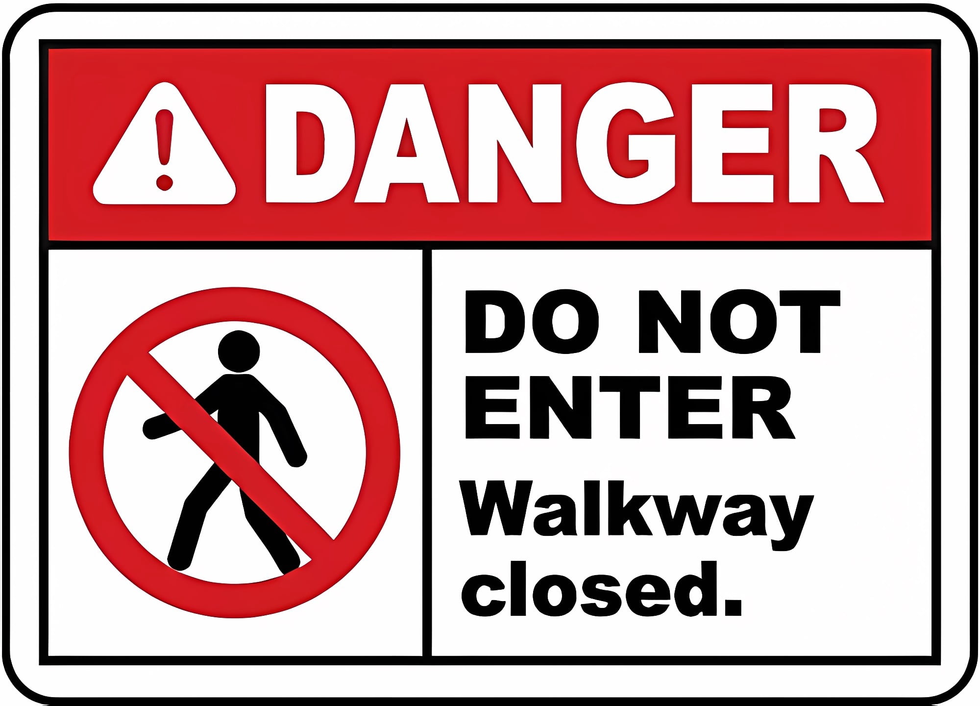 Do Not Enter Walkway Closed Vintage Tin Warning Sign - 8"x12" Safety ...