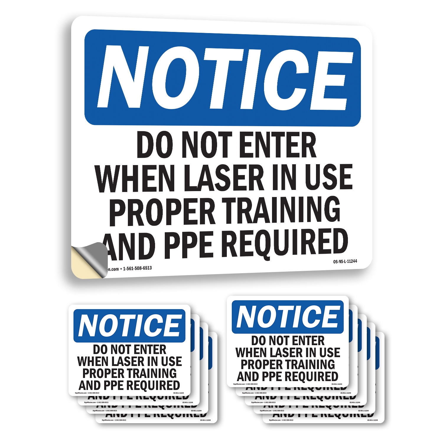 Do Not Enter When Laser In Use Proper Training OSHA Notice Vinyl Decal ...
