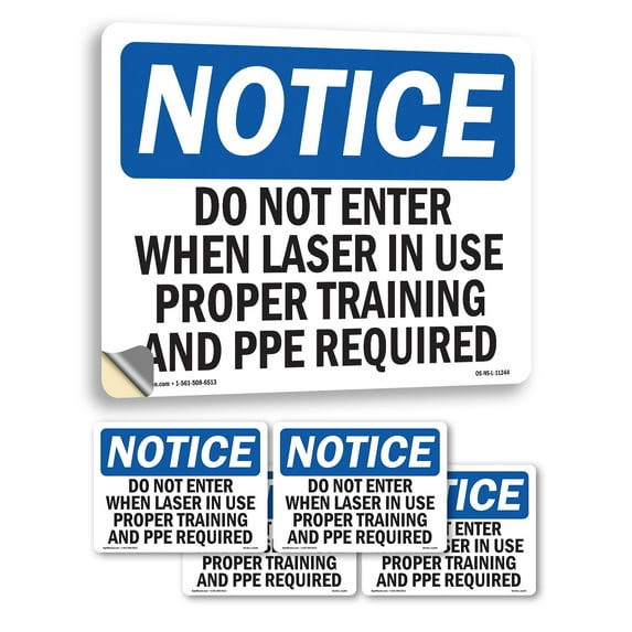 Do Not Enter When Laser In Use Proper Training OSHA Notice Vinyl Decal ...