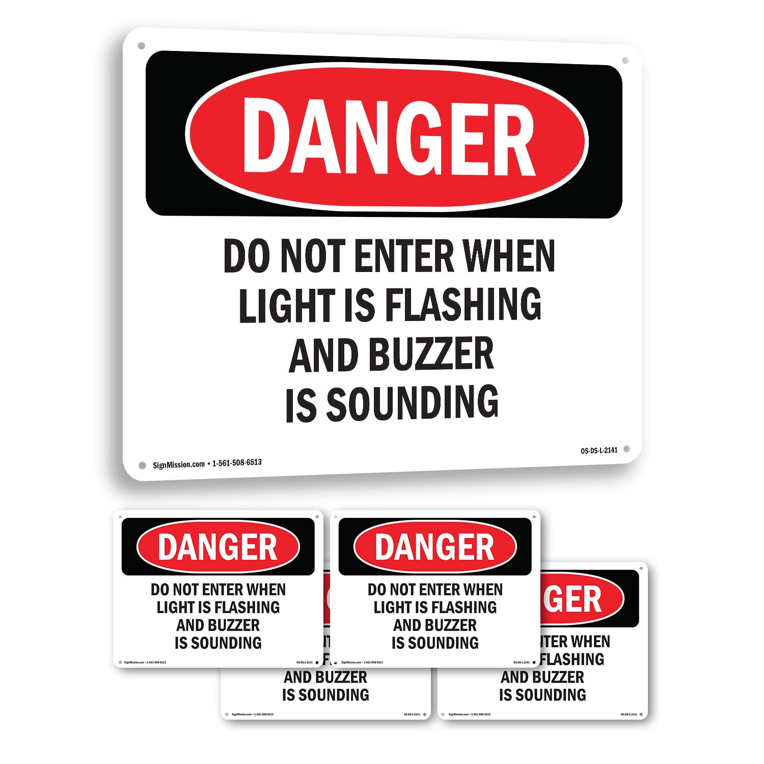Do Not Enter When Light Is Flashing And OSHA Danger Aluminum Sign 24 ...