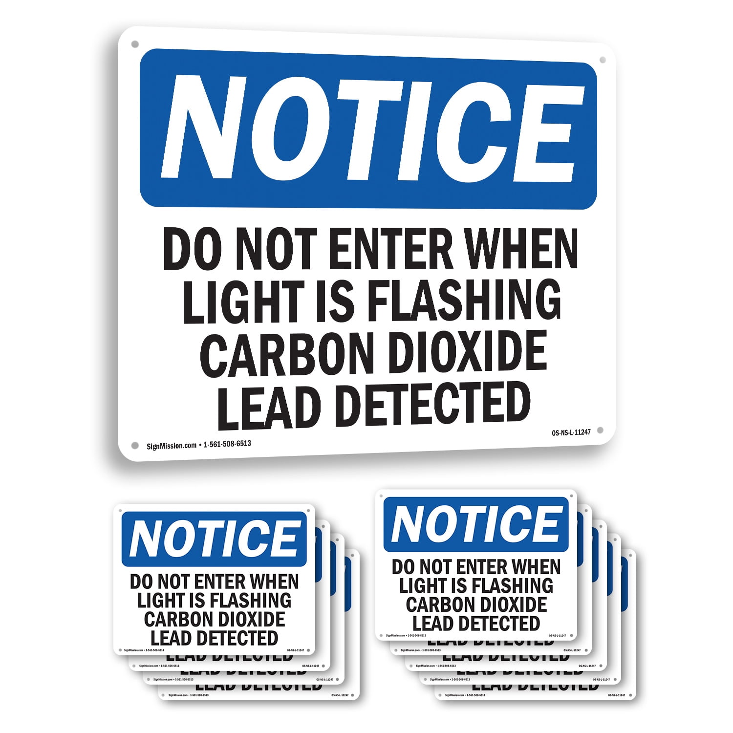 Do Not Enter When Light Is Flashing Carbon OSHA Notice Aluminum Sign 14 ...