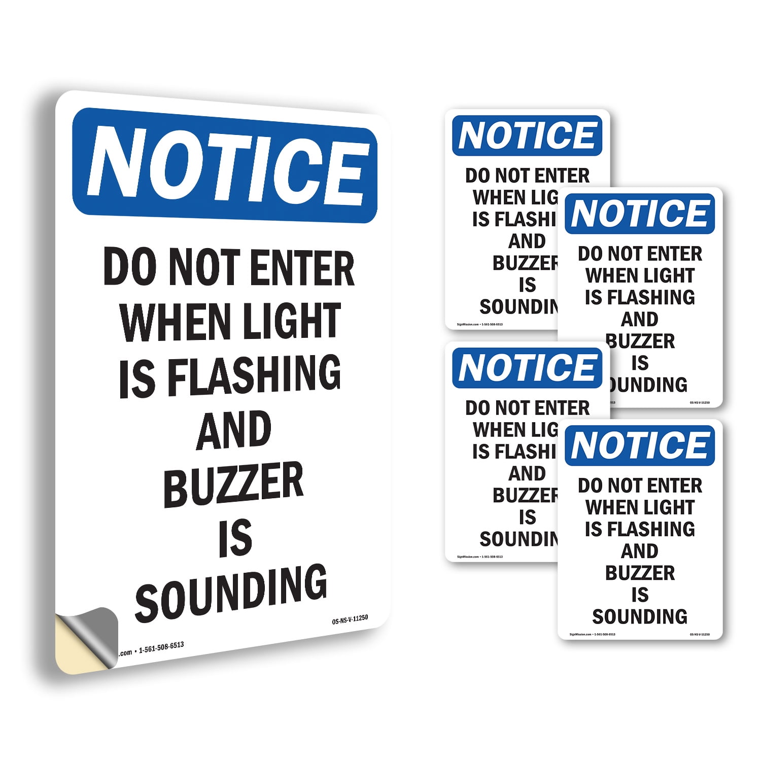 Do Not Enter When Light Is Flashing OSHA Notice Vinyl Decal Label 18 ...