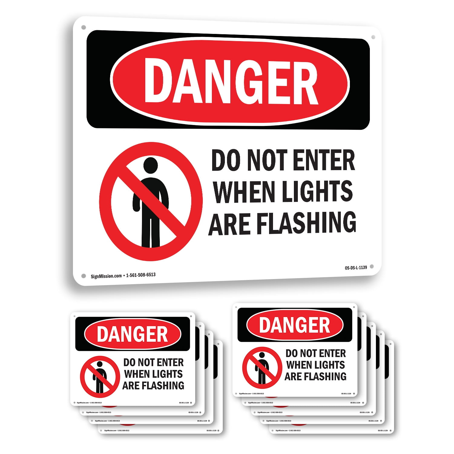 Do Not Enter When Lights Are Flashing OSHA Danger Rigid Plastic Sign 18 ...