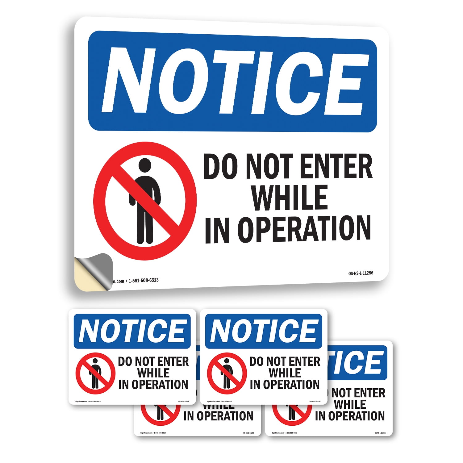 Do Not Enter While In Operation With Symbol OSHA Notice Vinyl Decal ...