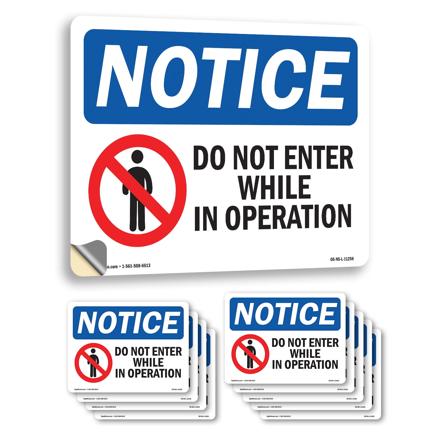 Do Not Enter While In Operation With Symbol OSHA Notice Vinyl Decal ...