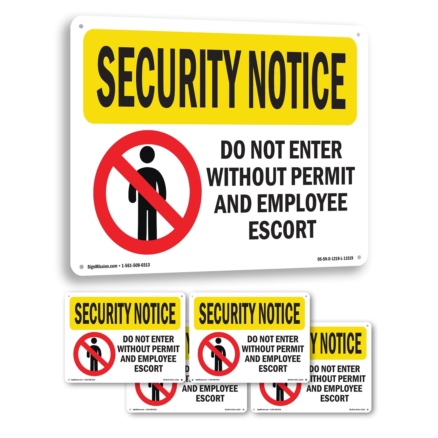 Do Not Enter Without Permit OSHA Security Notice Aluminum Sign 10 Inch ...