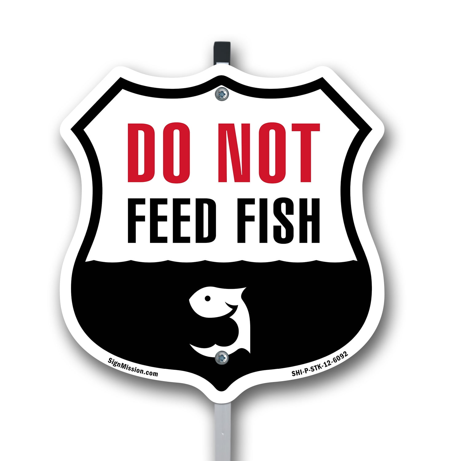 Do Not Feed Fish 12 inch X 12 inch Shield Shaped Commercial Grade ...
