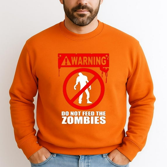 Do Not Feed The Zombies, Funny Halloween Warning Sign Graphic ...