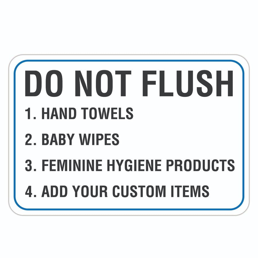 Do Not Flush List Metal Aluminum Sign Size: 16 x 12 Inch - Walmart.com