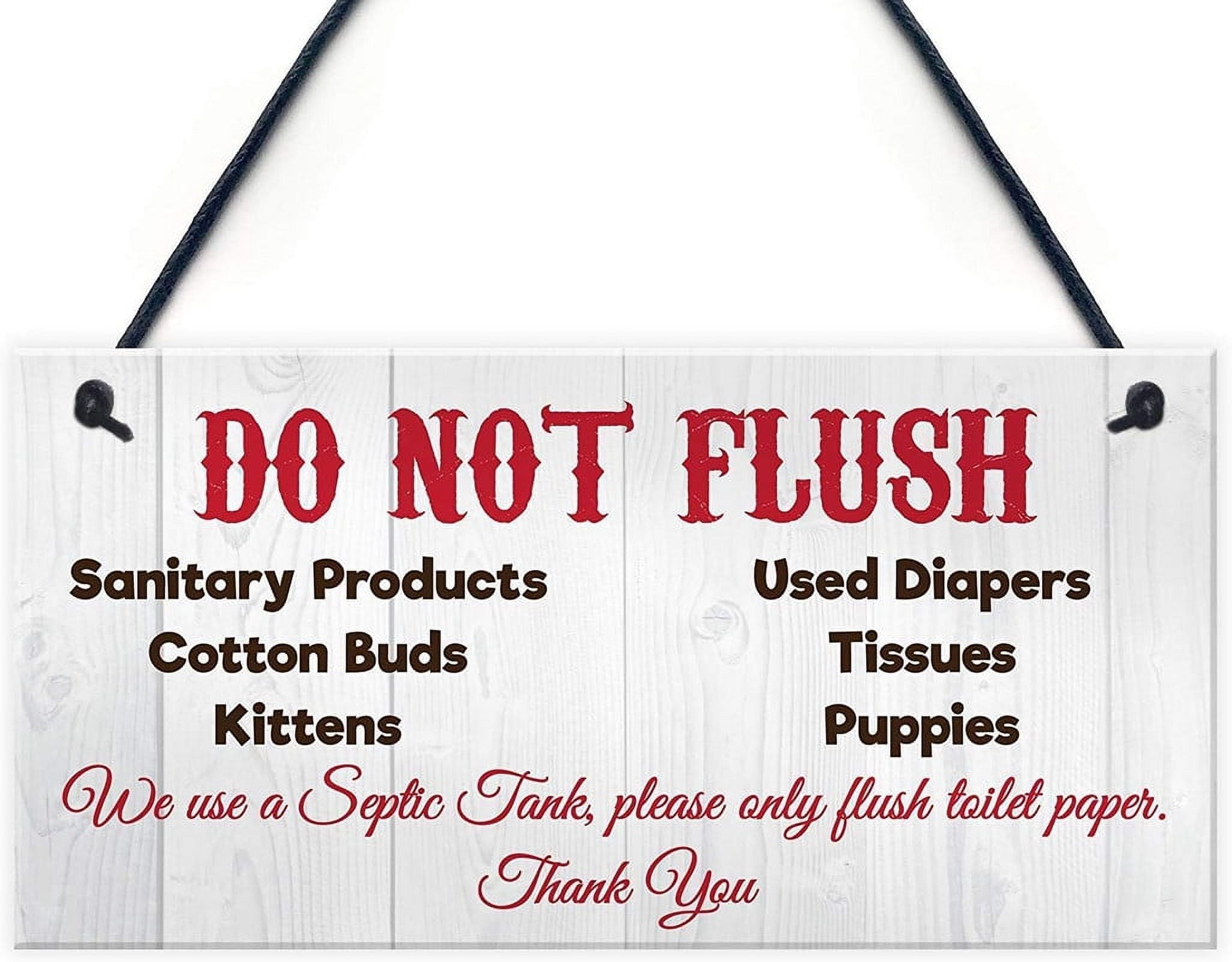 Do Not Flush Septic Tank Novelty Hanging Plaque Bathroom Wall Door ...