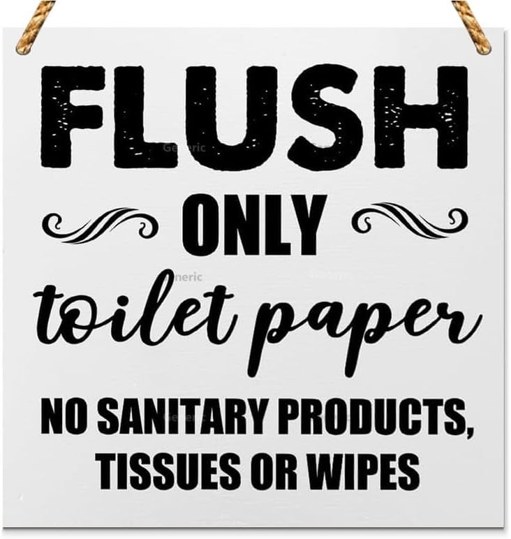 Do Not Flush Sign for Bathroom Decor Bathroom Sign White Wooden Sign ...