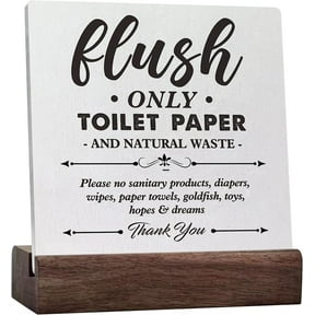 Flush Only Toilet Paper Signs