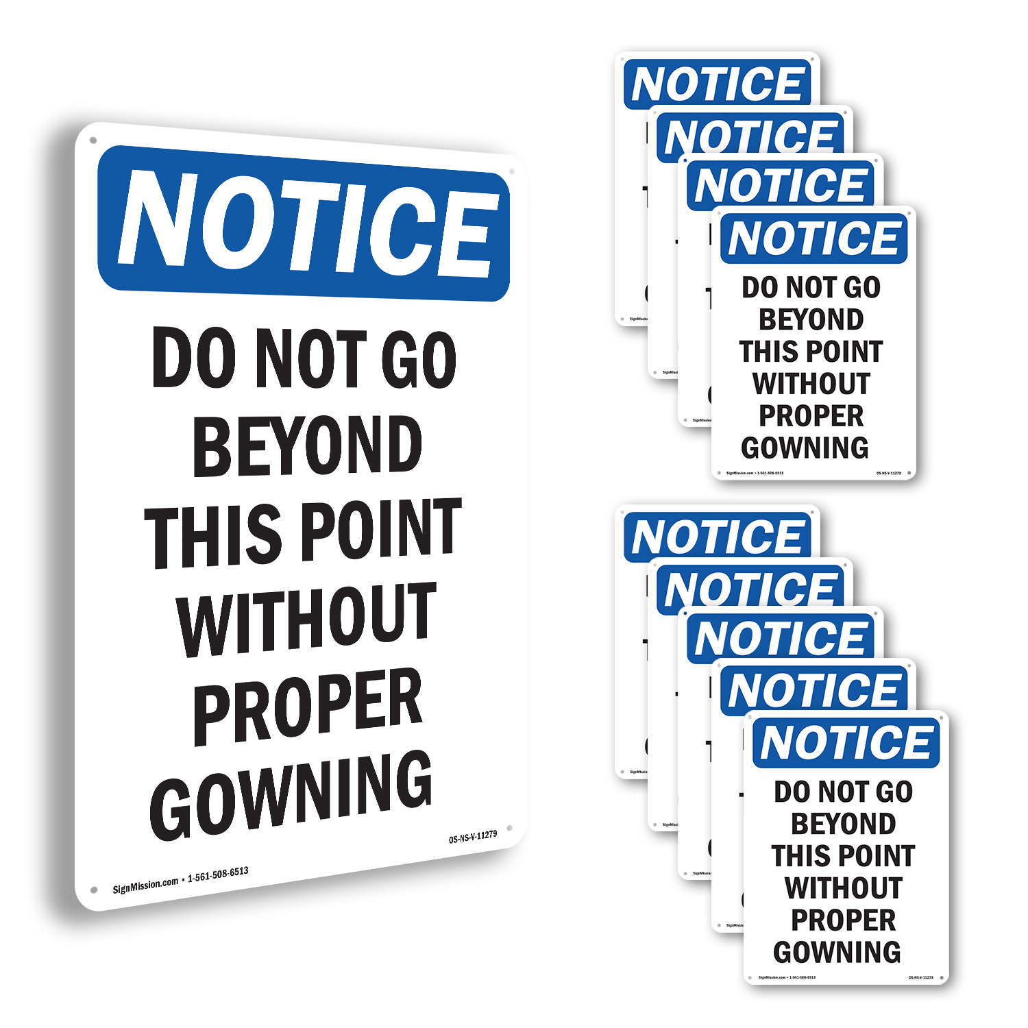 Do Not Go Beyond This Point Without OSHA Notice Aluminum Sign 10 Inch x ...