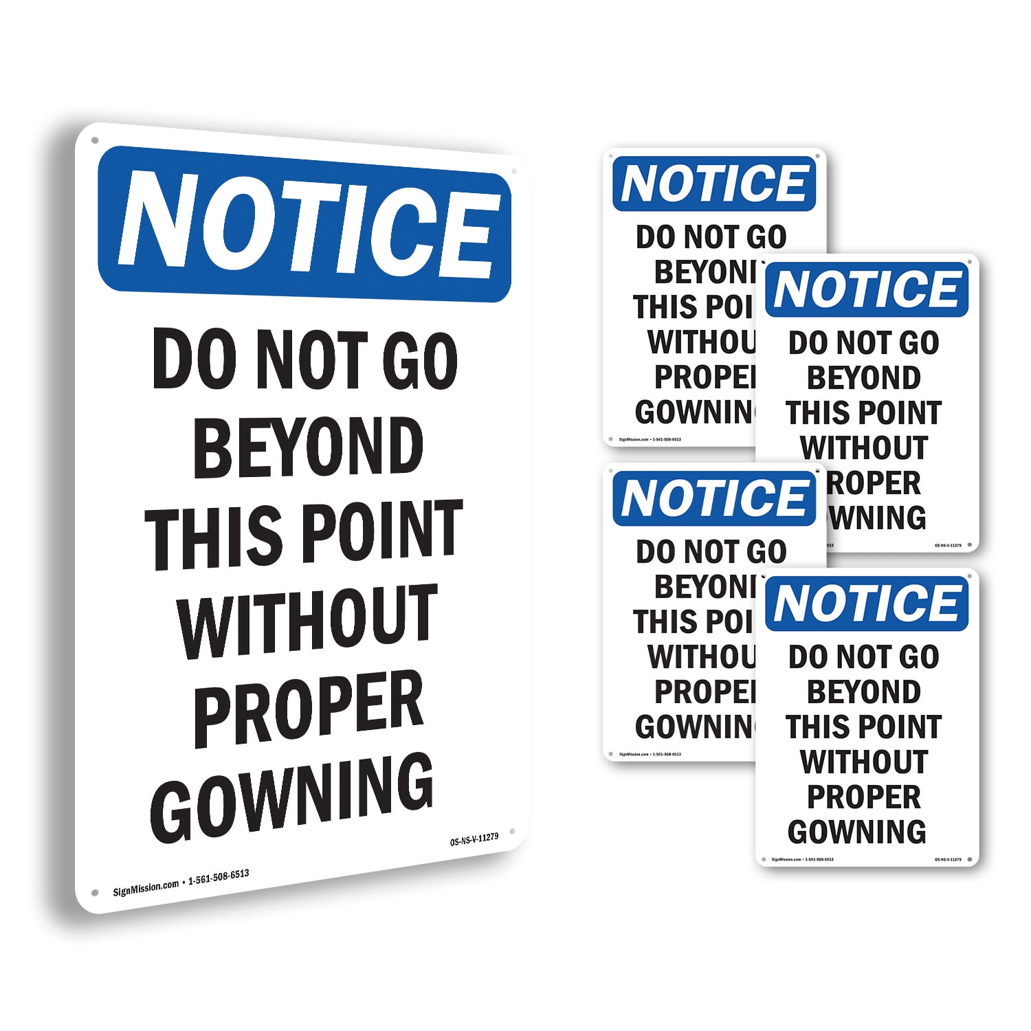 Do Not Go Beyond This Point Without OSHA Notice Aluminum Sign 24 Inch x ...