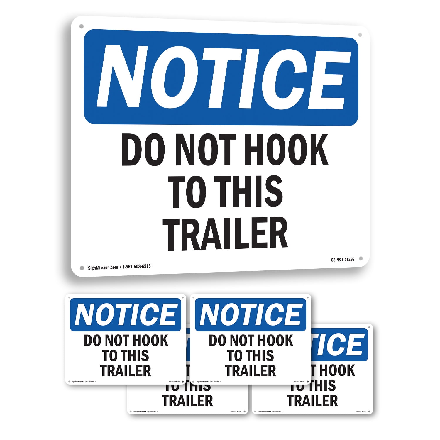 Do Not Hook To This Trailer OSHA Notice Rigid Plastic Sign 24 Inch x 18 ...