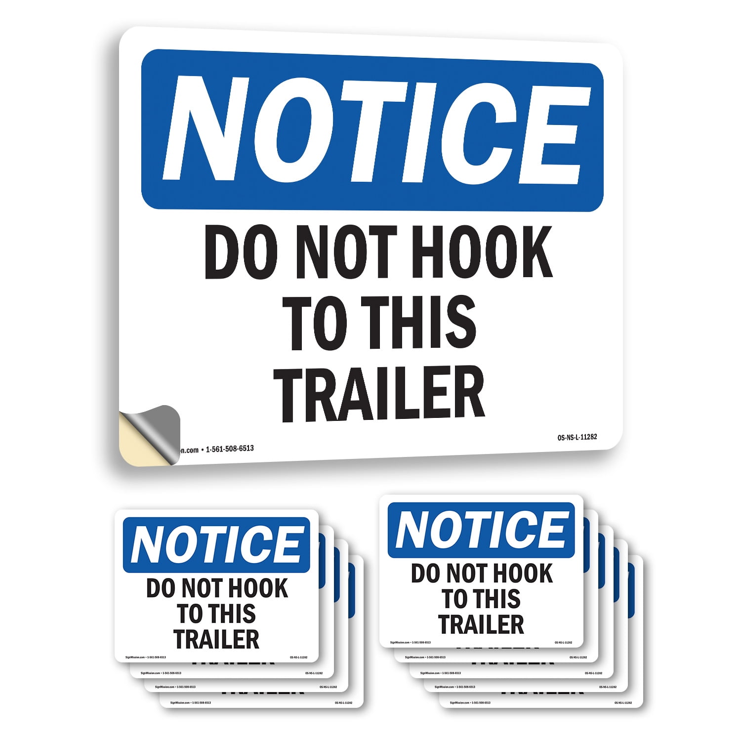 Do Not Hook To This Trailer OSHA Notice Vinyl Decal Label 5 Inch x 3.5 ...