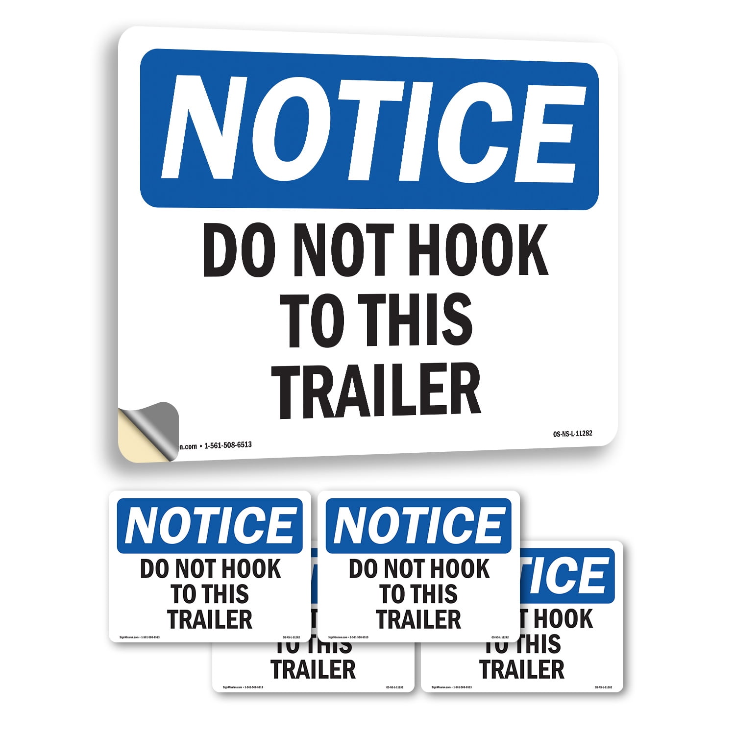 Do Not Hook To This Trailer OSHA Notice Vinyl Decal Label 5 Inch x 3.5 ...