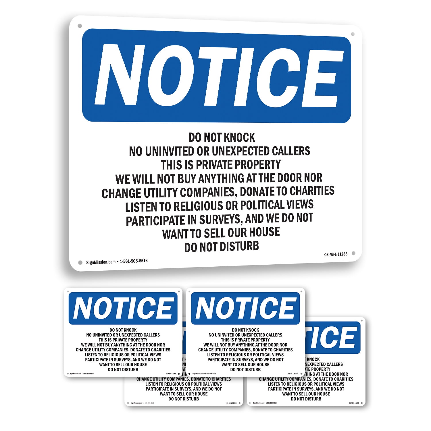 Do Not Knock No Uninvited Or Unexpected OSHA Notice Aluminum Sign 10 ...