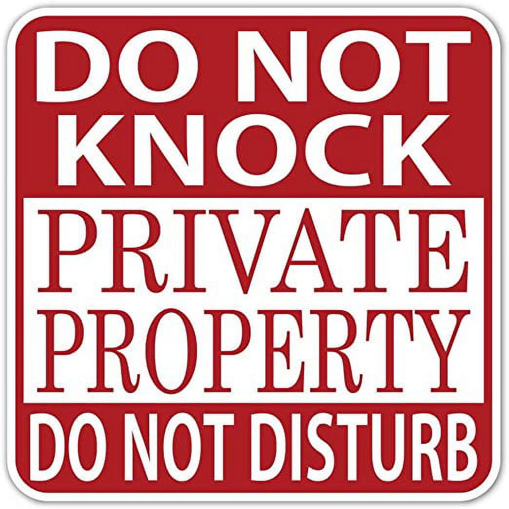 Do Not Knock Private Property Do Not Disturb Warning Sign Vinyl Decal ...