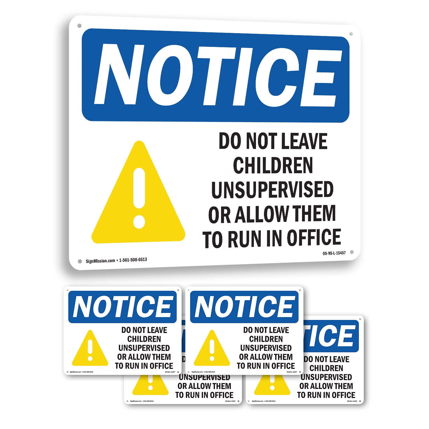 Do Not Leave Children OSHA Notice Aluminum Sign 18 Inch x 12 Inch - 5 ...