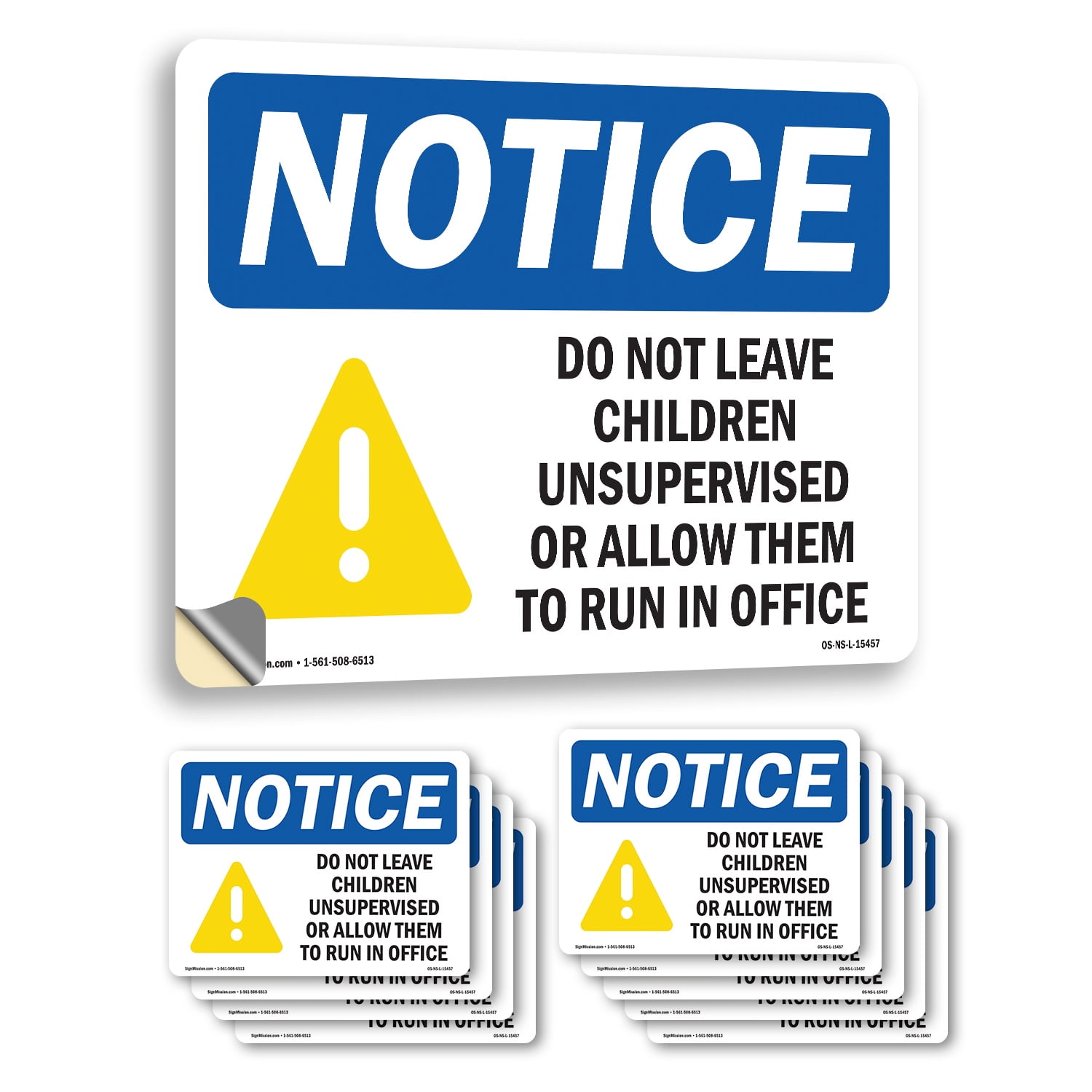 Do Not Leave Children With Symbol OSHA Notice Vinyl Decal Label 24 Inch ...