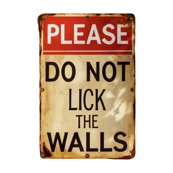 Do Not Lick The Wall-mounted Decorative Iron Plates for The Funs Wall ...