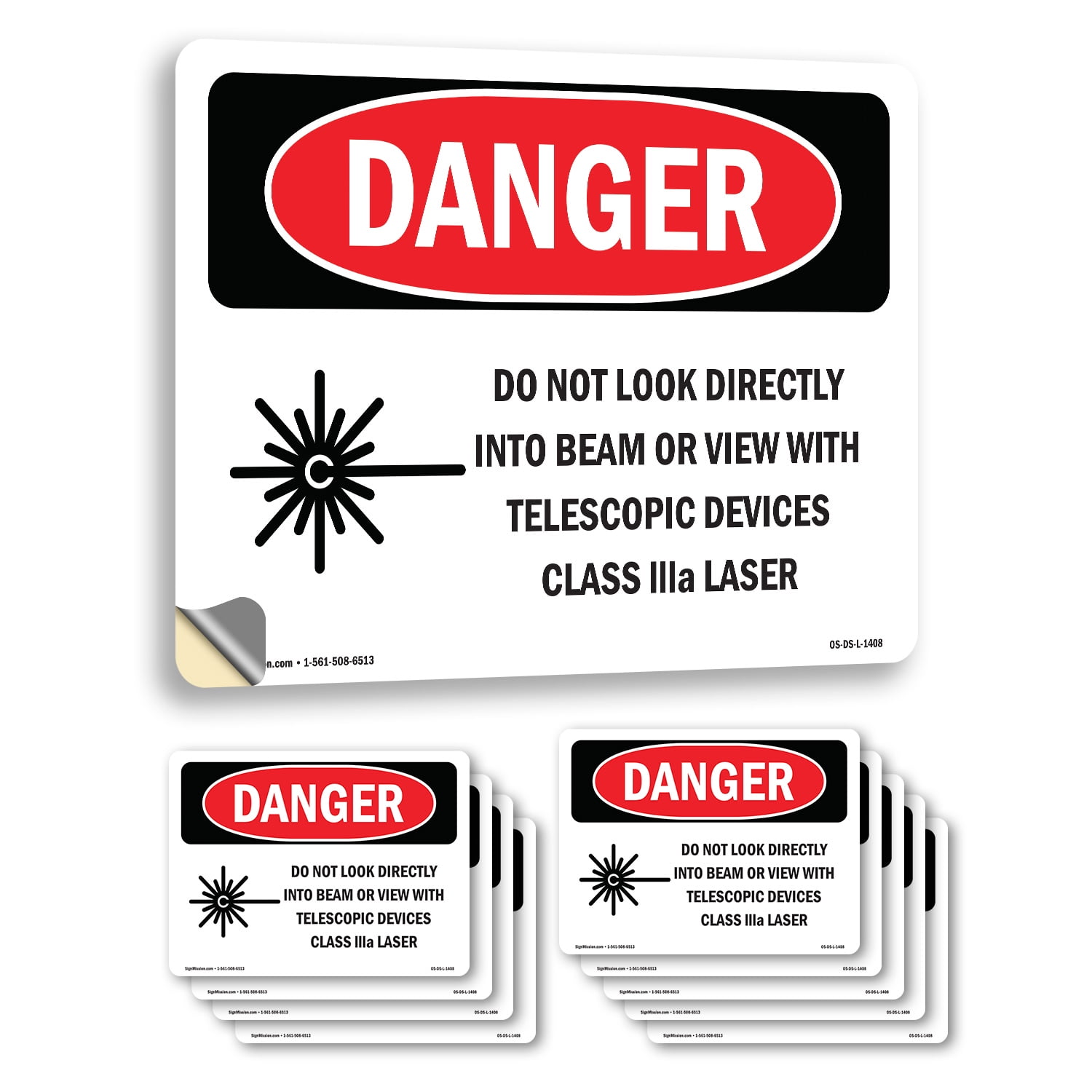 Do Not Look Directly Into Class IIIb Laser OSHA Danger Vinyl Decal ...