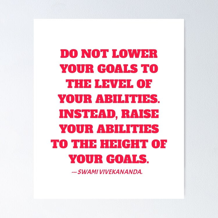 Do Not Lower Your Goals Quote By Buddha. Poster- Unframed Poster | Wall Art | Perfect For Home ...