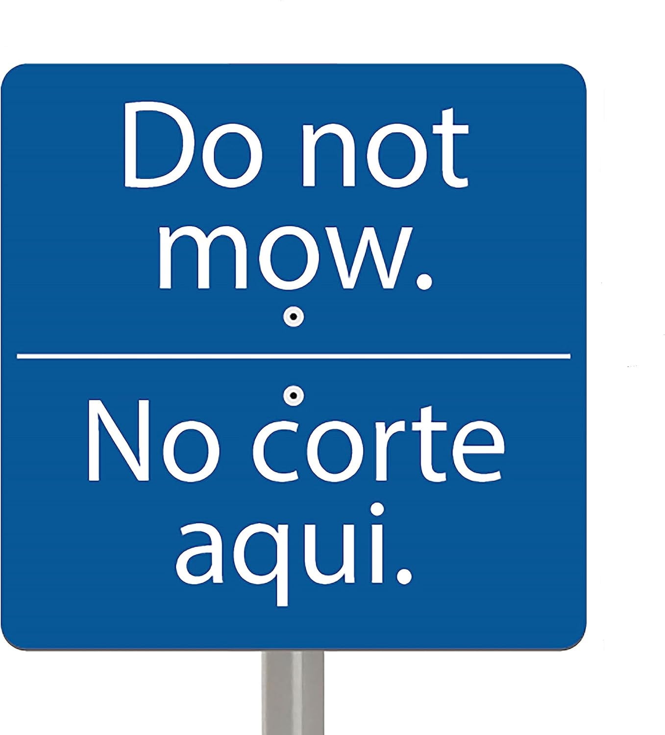 Do Not Mow Acrylic Yard Sign, Bilingual Plant Signs, Garden Markers (16 inch stake, Blue ...