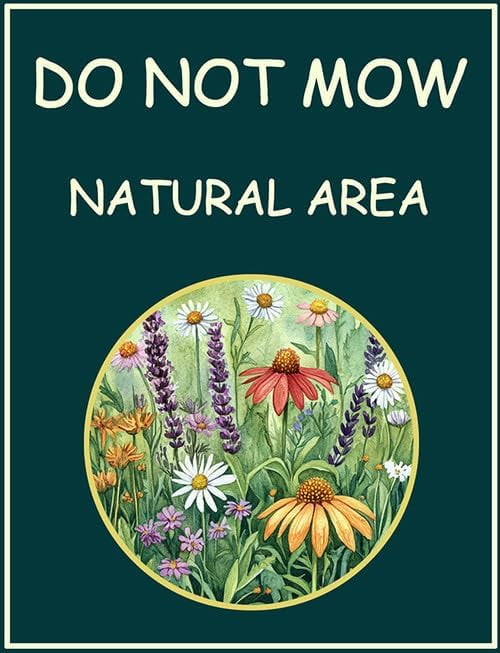 Do Not Mow Area Yard Sign Habitat Sign for Garden Pollinator Friendly ...