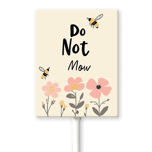 Do Not Mow Sign with Metal Stake 4.6 x 6 Inches No Mow May Yard Sign No ...