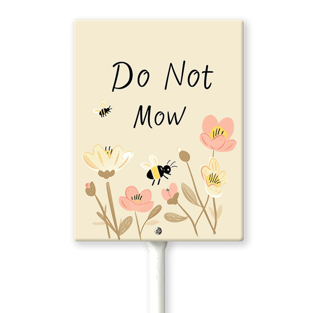 Do Not Mow Sign with Metal Stake 4.6 x 6 Inches No Mow May Yard Sign No ...