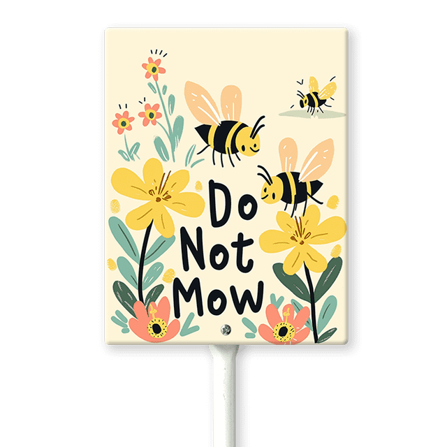 Do Not Mow Sign with Metal Stake 7 x 8.8 Inches No Mow May Yard Sign No ...