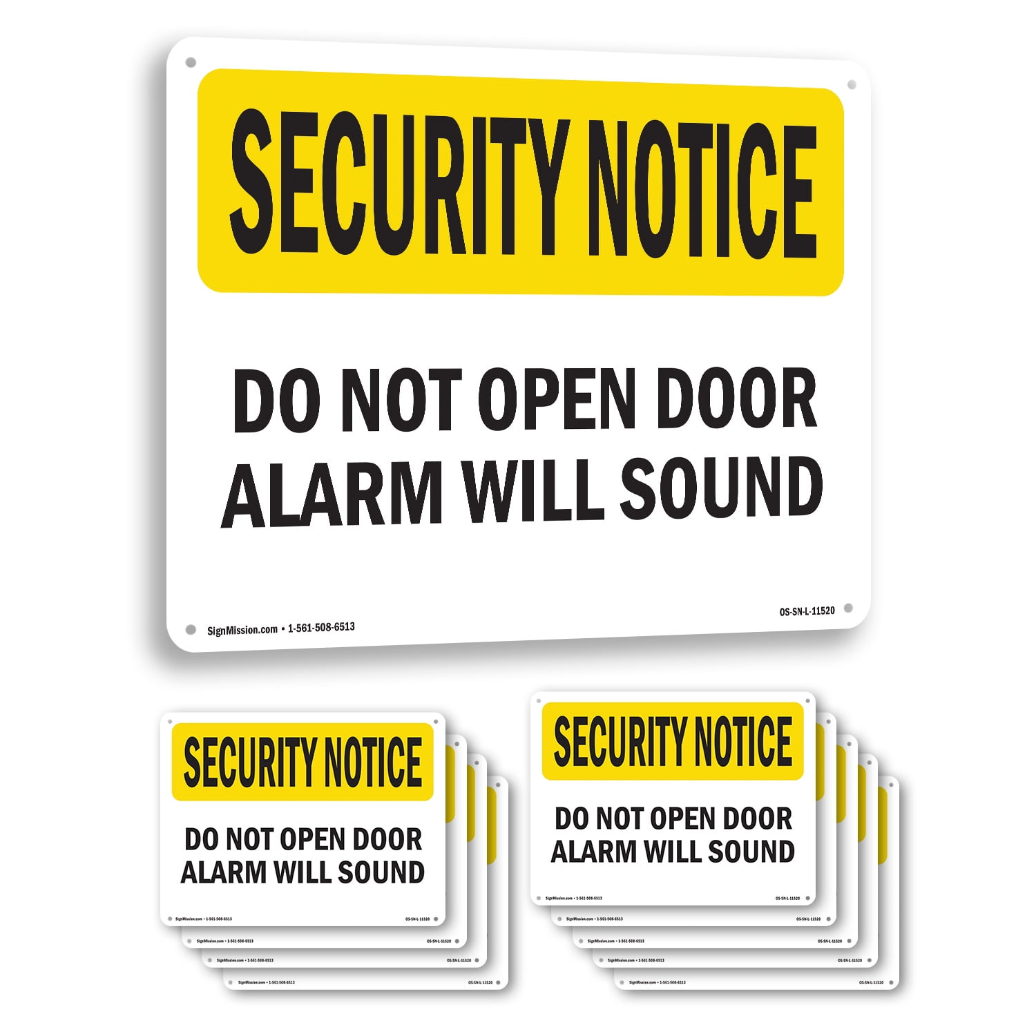 Do Not Open Door Alarm Will Sound OSHA Security Notice Aluminum Sign 24 ...