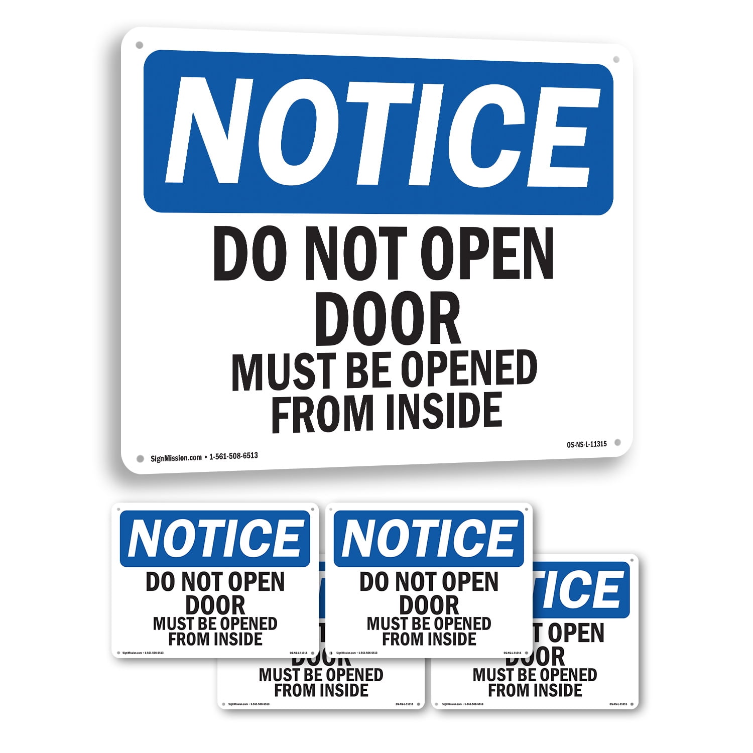 Do Not Open Door Must Be Opened From The Inside OSHA Notice Rigid ...