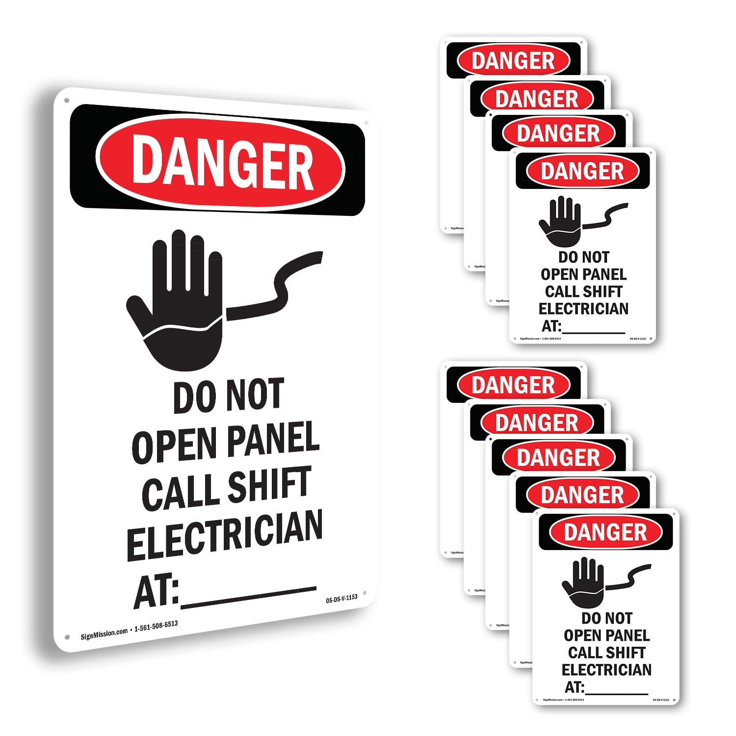 Do Not Open Panel Call OSHA Danger Aluminum Sign 14 Inch x 10 Inch - 10 ...