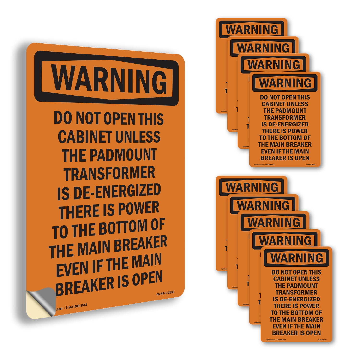 Do Not Open This Cabinet OSHA WARNING Vinyl Decal Label 14 Inch x 10 ...