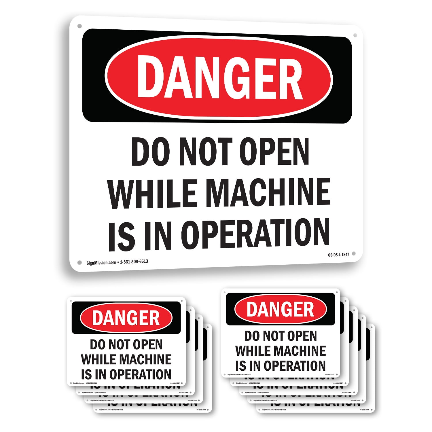 Do Not Open While Machine Is In Operation OSHA Danger Aluminum Sign 10 ...
