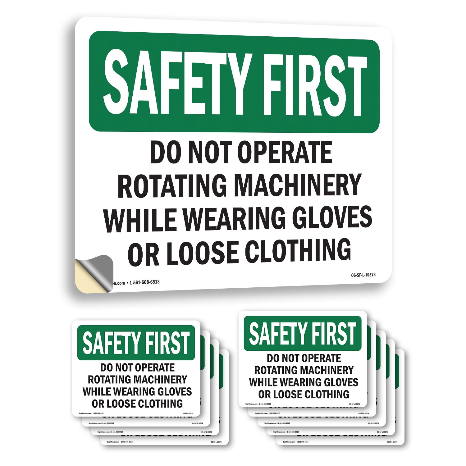 Do Not Operate Rotating Machinery While OSHA SAFETY FIRST Vinyl Decal ...