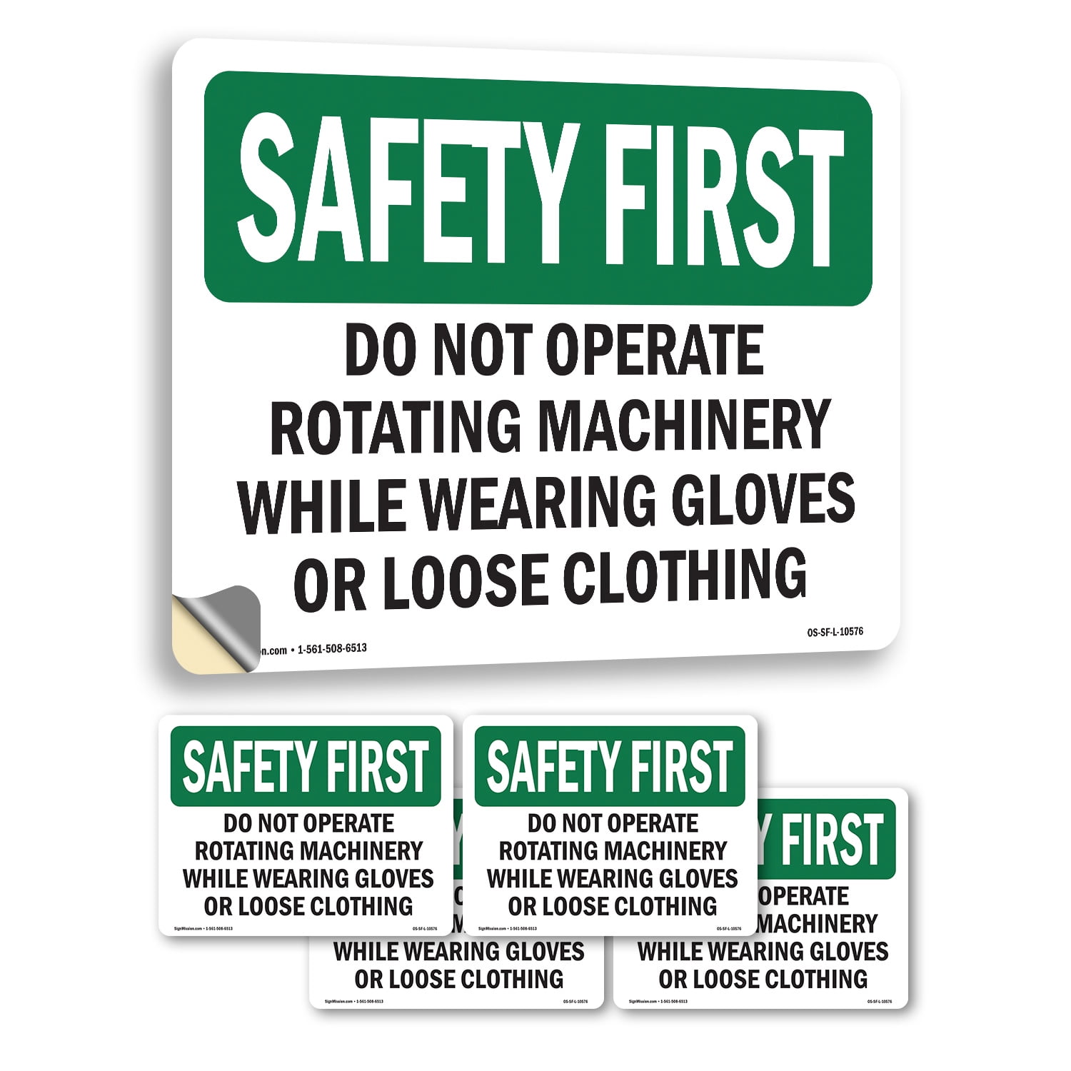 Do Not Operate Rotating Machinery While OSHA SAFETY FIRST Vinyl Decal ...