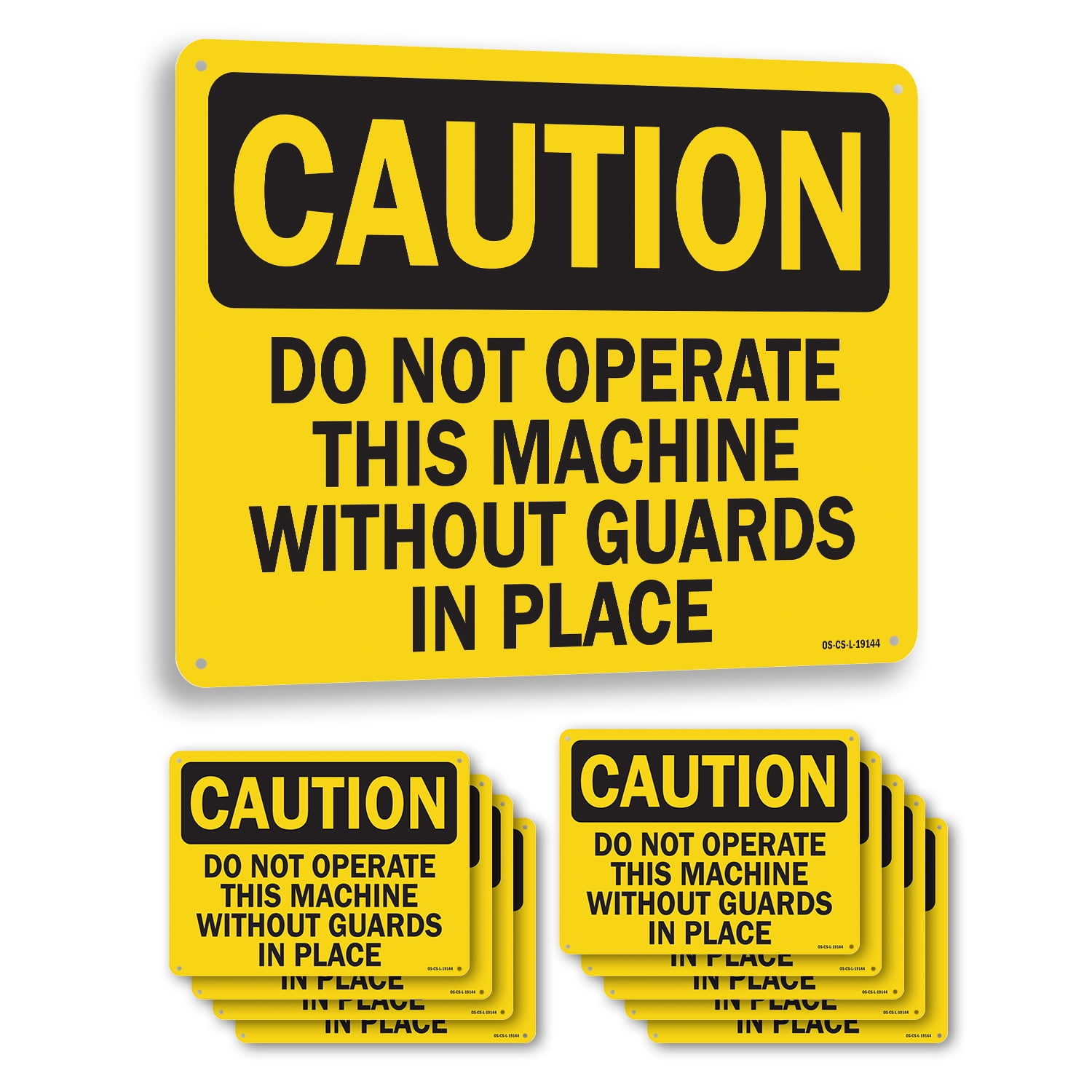 Do Not Operate This Machine Without Guards In Place OSHA Caution Rigid ...