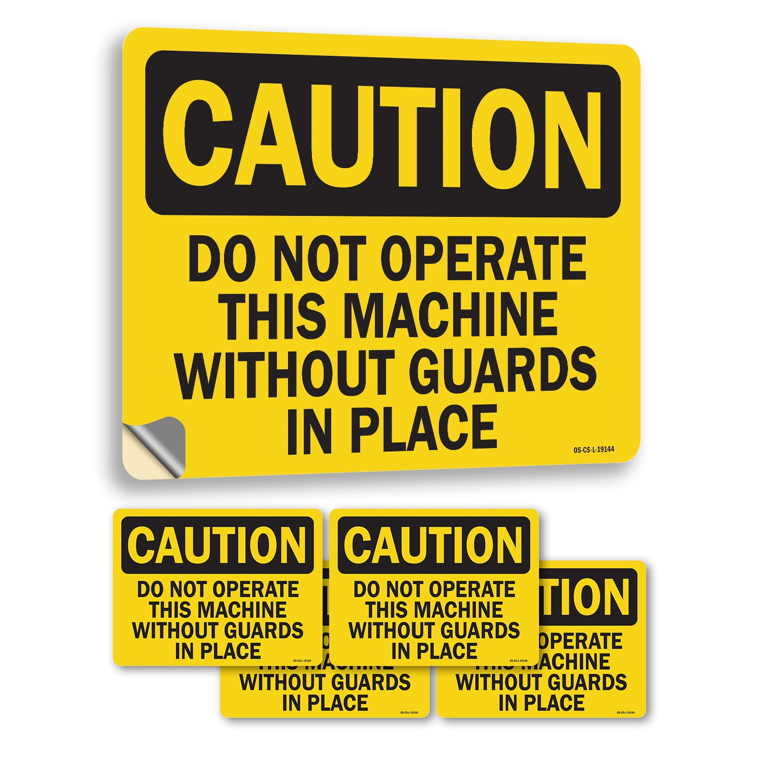 Do Not Operate This Machine Without Guards In Place OSHA Caution Vinyl ...