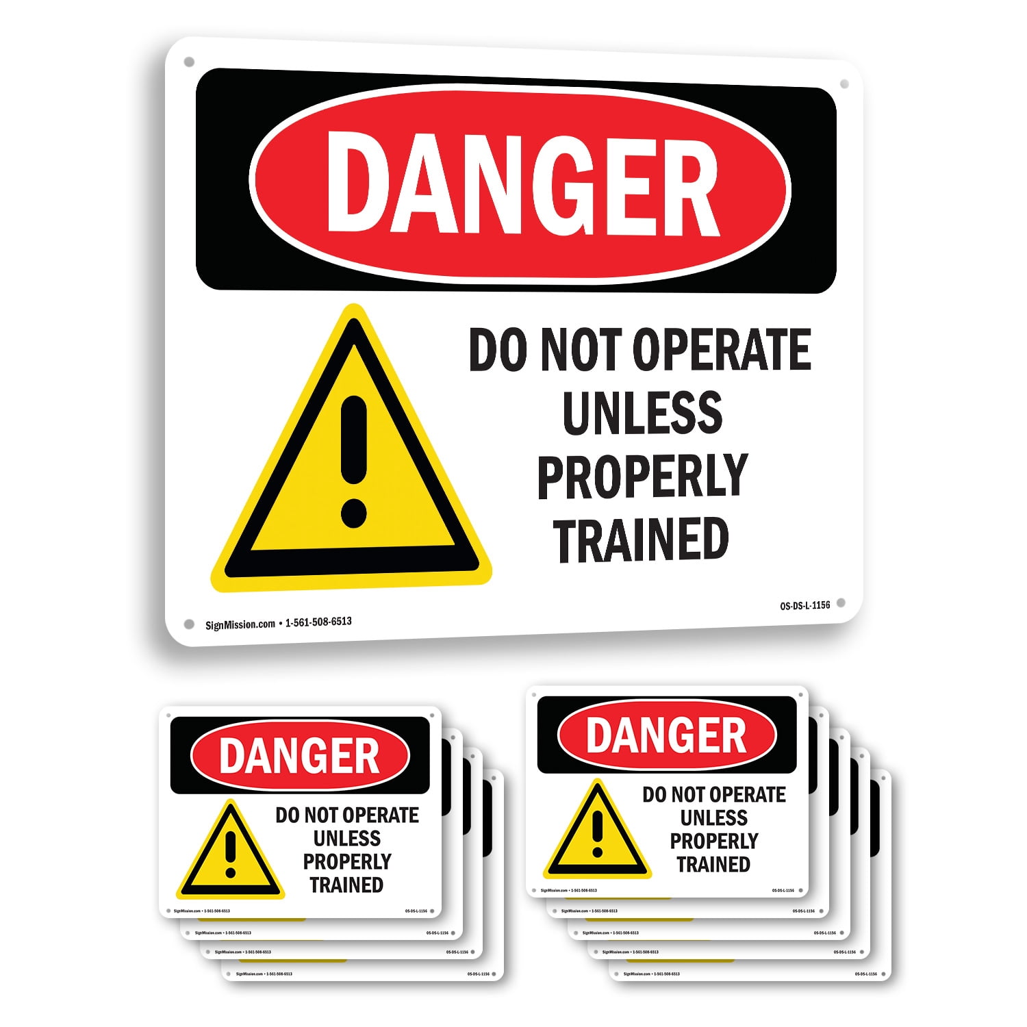 Do Not Operate Unless Properly Trained OSHA Danger Aluminum Sign 10 ...