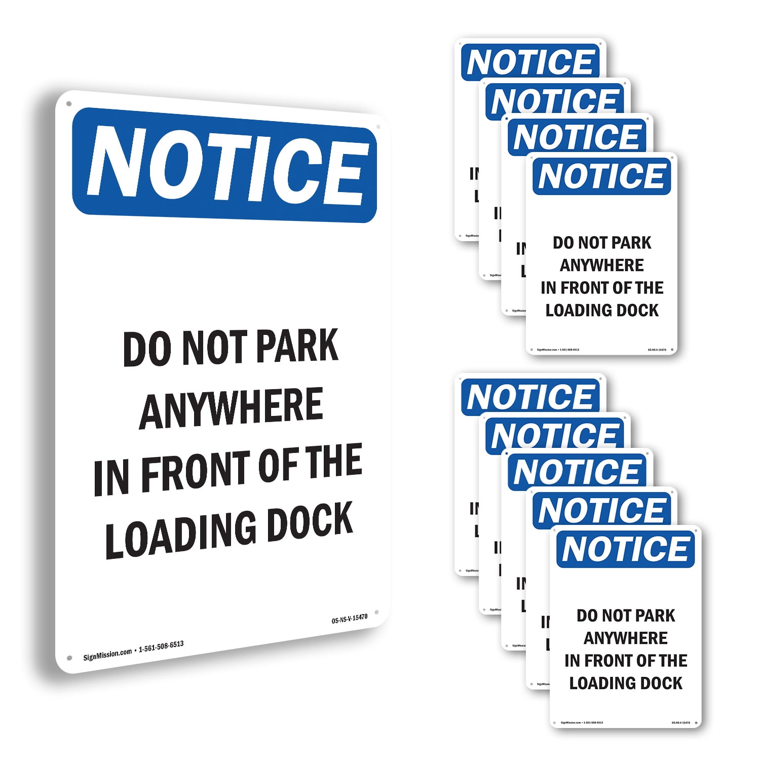 Do Not Park In Front Of The Loading Dock OSHA Notice Rigid Plastic Sign ...